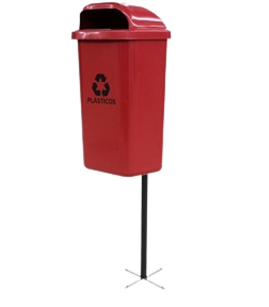 LIXEIRA PAPELEIRA 50 LITROS COM POSTE